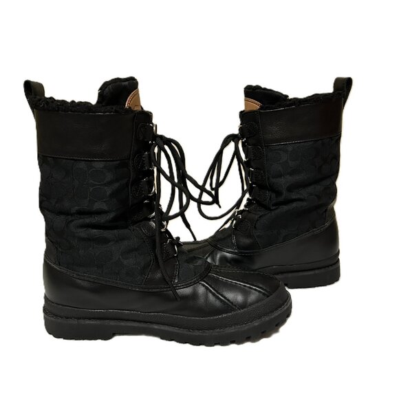 Coach | Shoes | Coach Laura 8cm Signature Caniline Calf Boots | Poshmark